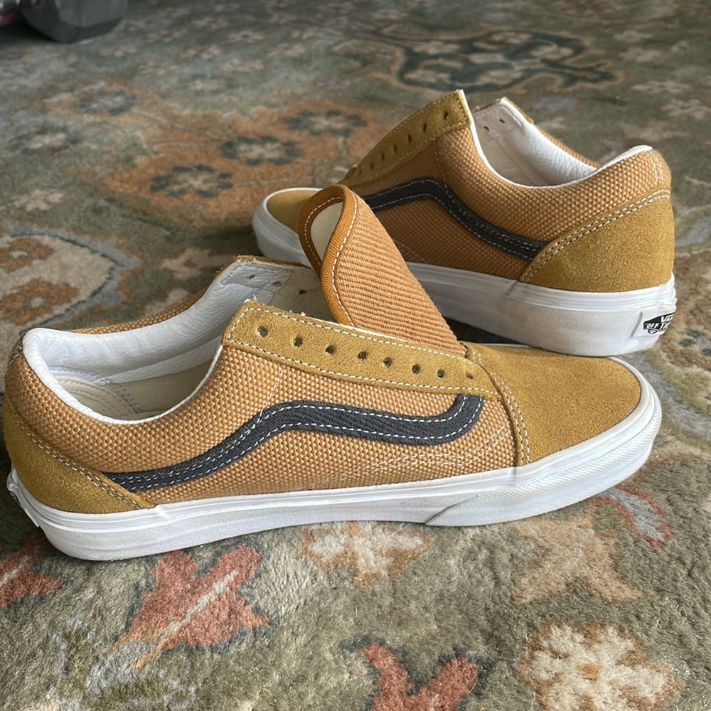 New Vans Gold Brown White Heavy Textures Old Skool Me… - Gem